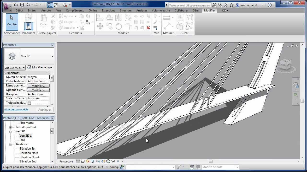 Revit Architecture - Créer des câbles sur un pont à haubans grâce aux composants adaptatifs BIM ...
