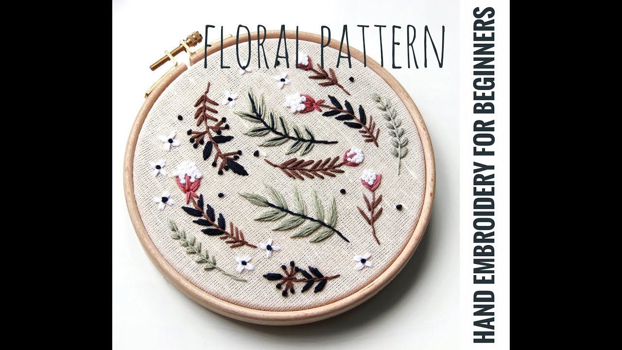 Hand embroidery for beginners. Floral pattern - YouTube