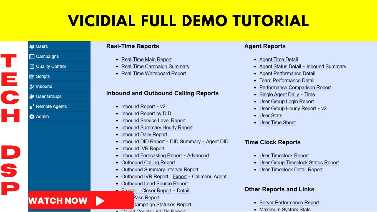 Vicidial full Demo Tutorial - YouTube