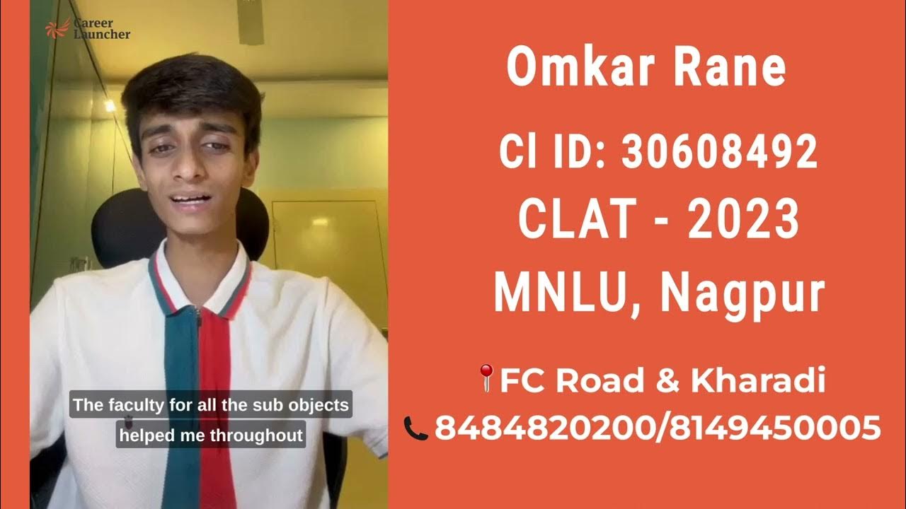CLAT-23 | Omkar Rane Career Launcher Pune Student - YouTube