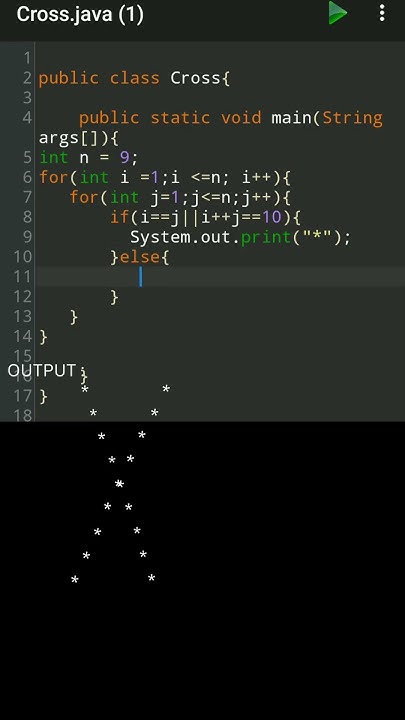 Cross Pattern Java Programing Javapattern Coding Javaprogramming Cpattern Python Javascipt