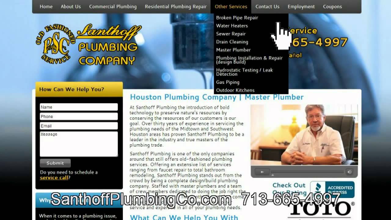 Santhoff Plumbing Houston, Tx - YouTube