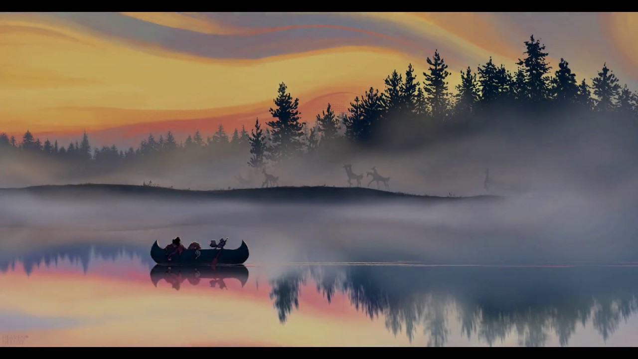 speedpaint process - sunset lake - YouTube