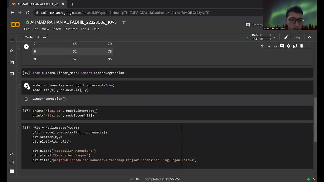 Presentasi Materi Linear Regression dengan Google Collab - YouTube