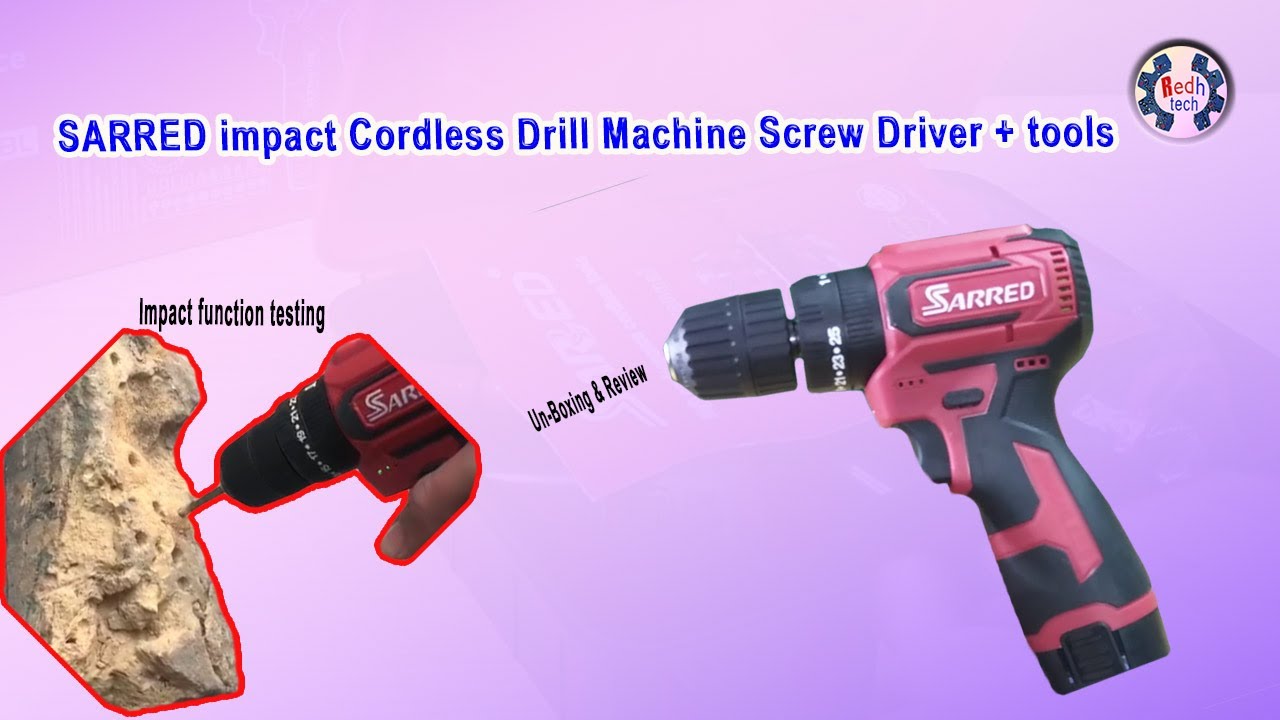 SARRED Sared 12V 2 Batteries Impact hammering cordless drill machine ...