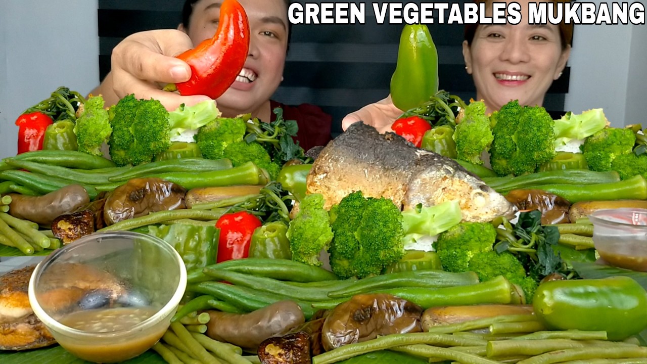 GREEN VEGETABLES MUKBANG | HEALTHY MUKBANG | MUKBANG PHILIPPINES - YouTube
