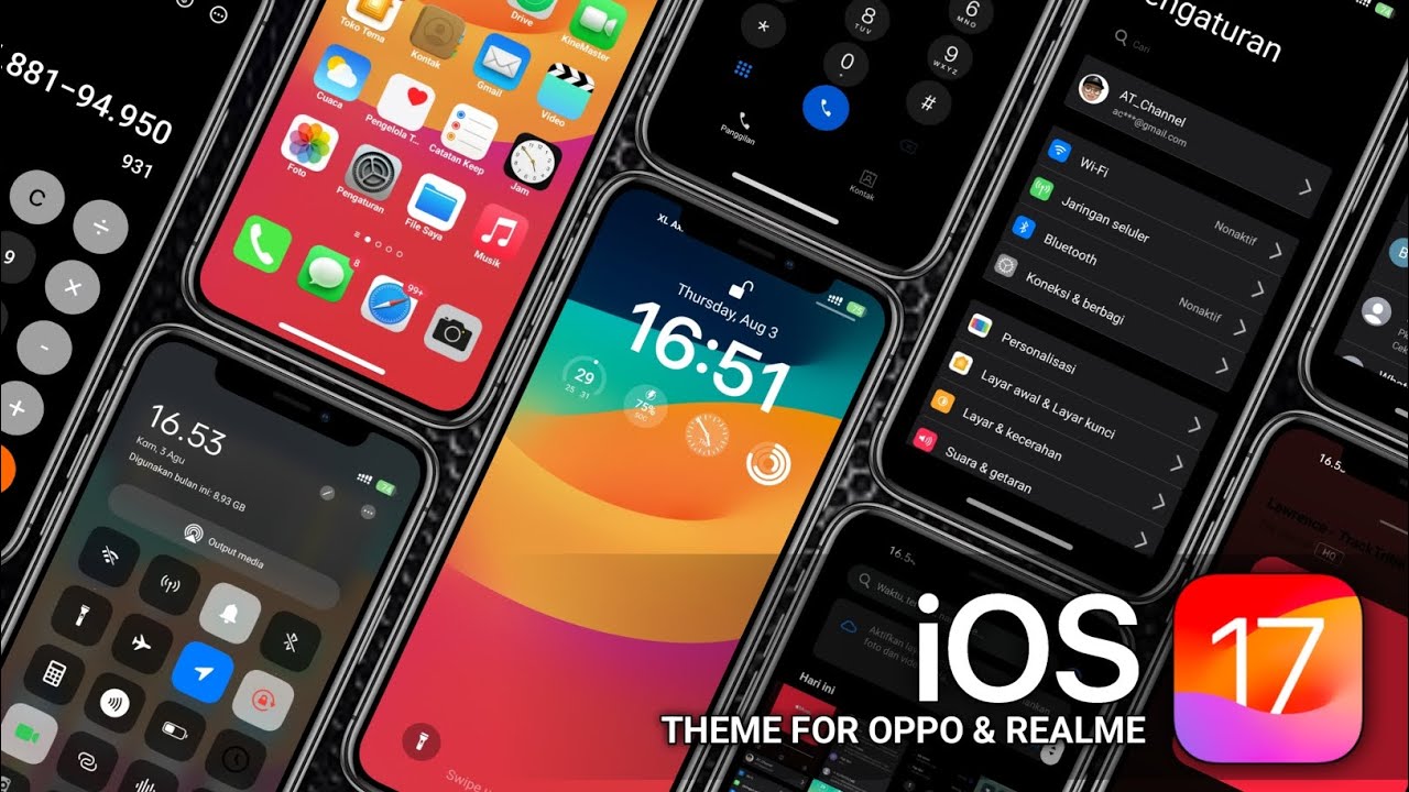 (DARK MODE) iOS 17 Theme - Tema Realme & Oppo - YouTube