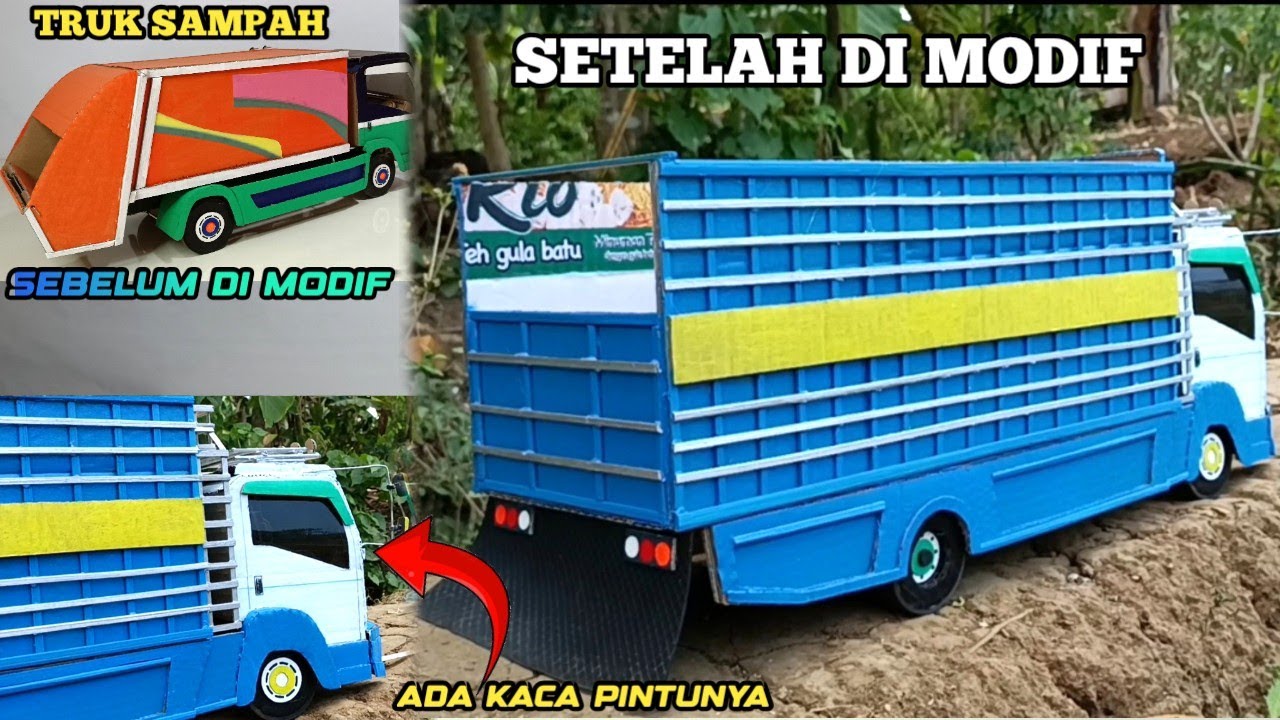 MODIF MINIATUR TRUK SAMPAH JADI TRUK SULAWESI SUPER PANJANG || TRUK ...