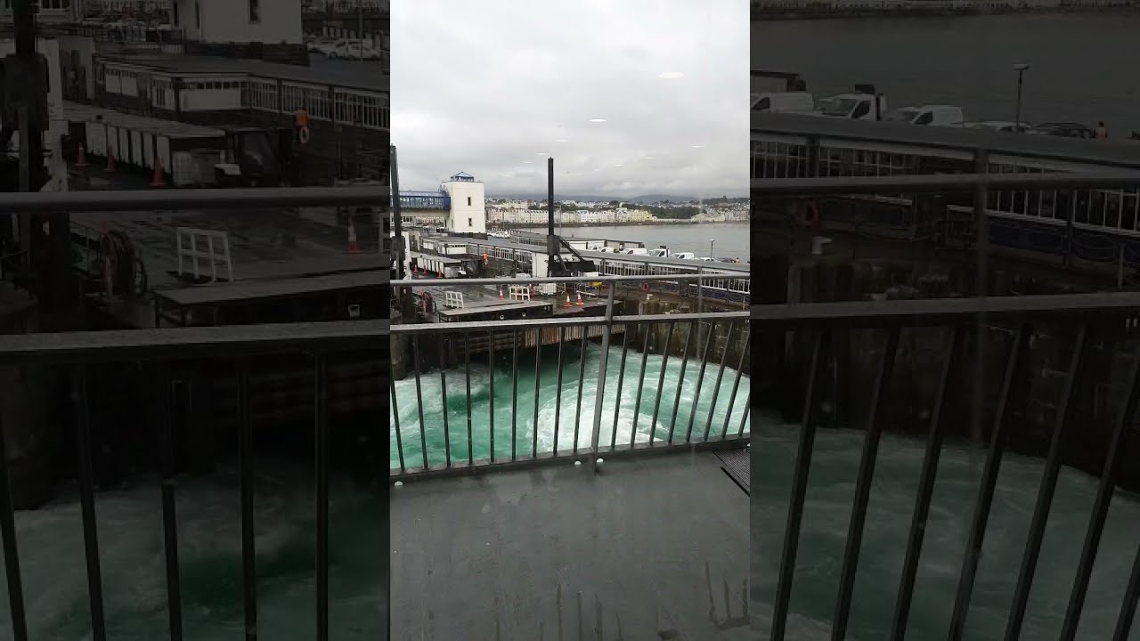 Isle of Man Steam Packet fast craft Manannan accelerating away from ...