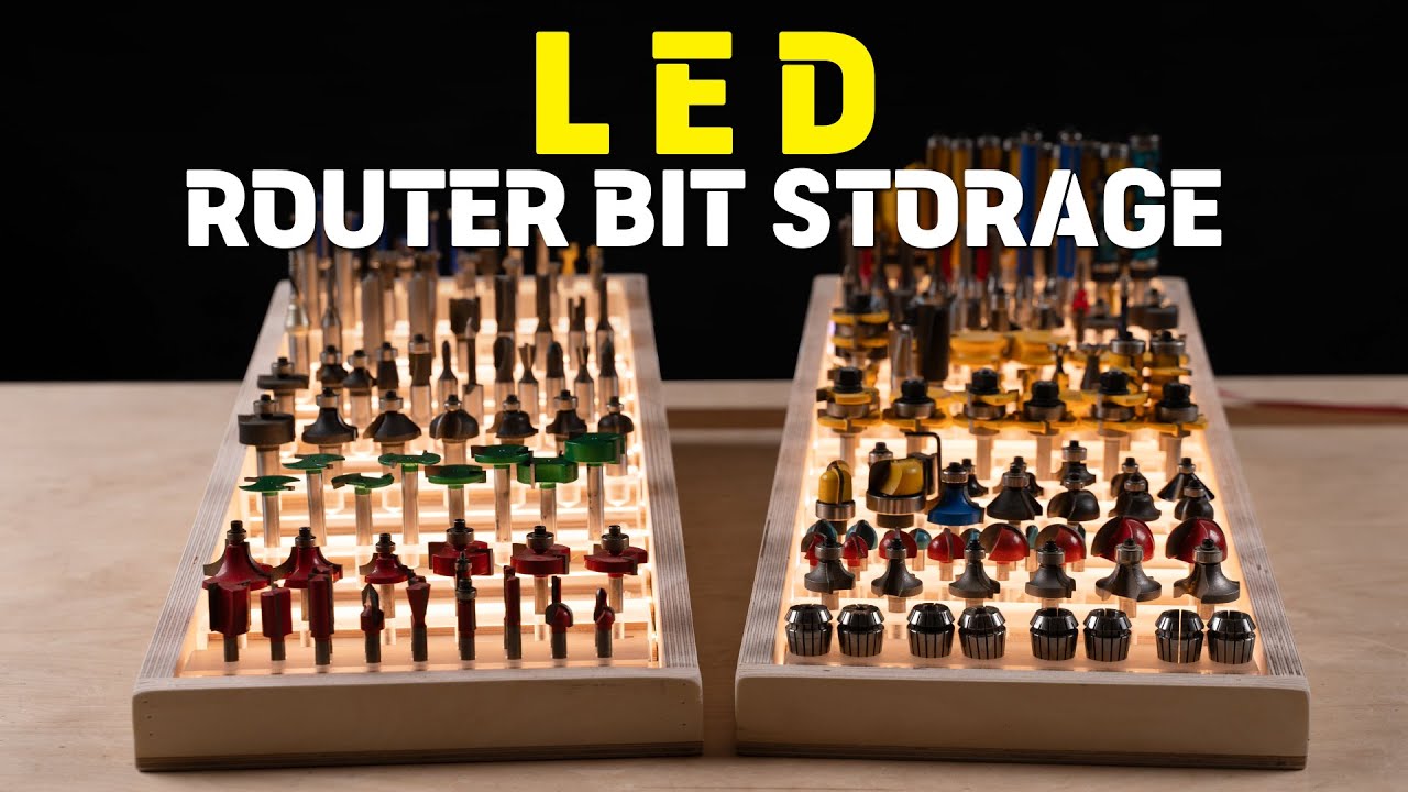Multi-Level Router Bit Storage / LED / Router Table #1 / DIY - YouTube