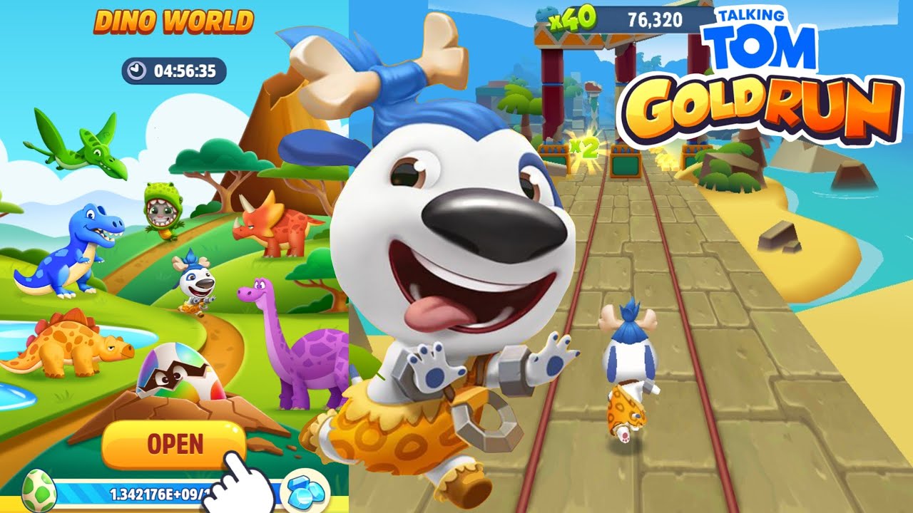 Talking Tom Gold Run - New Update // New Character Stone Age Hank (Dino ...