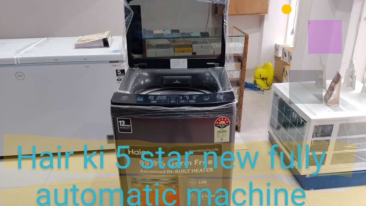 Haier ke 8 kilo fully automatic washing machine 5 star rating - YouTube