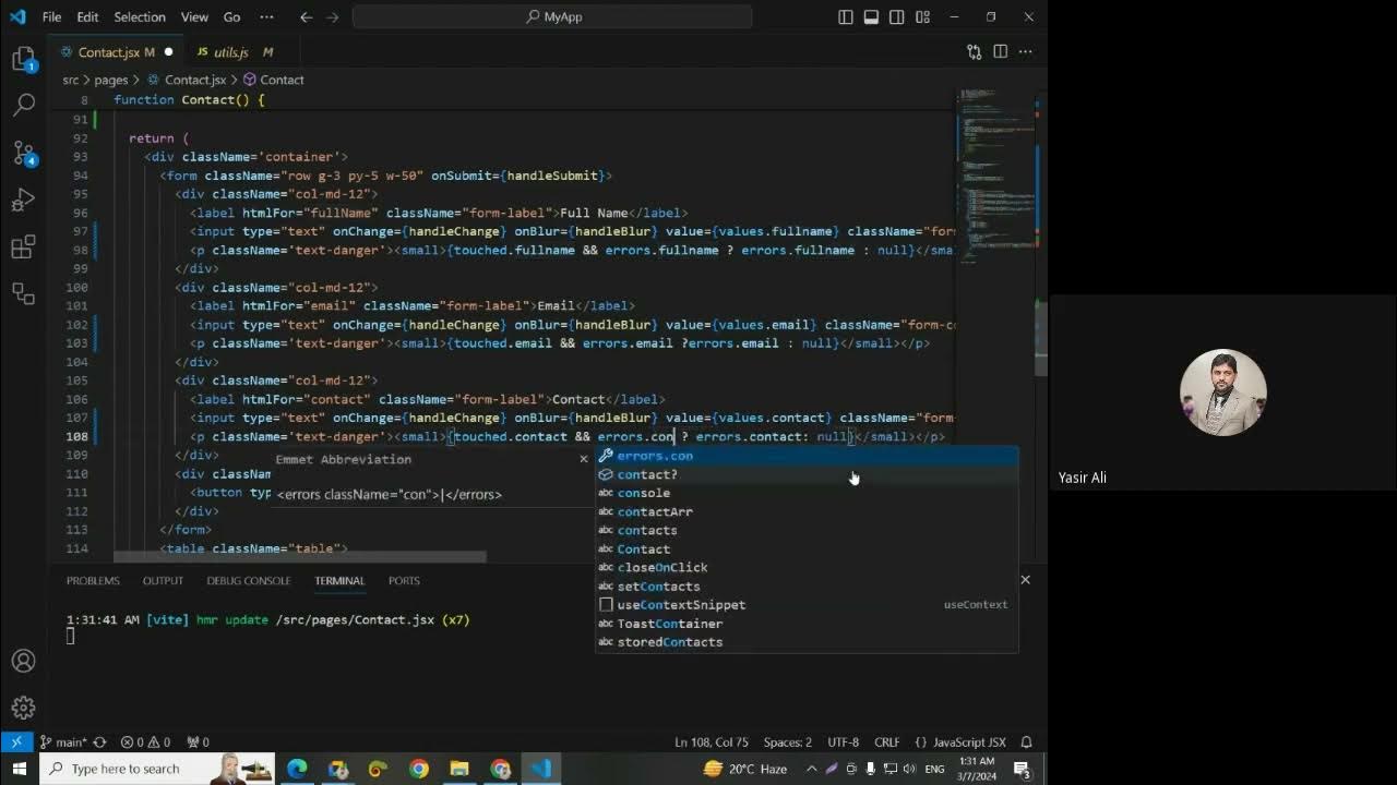 Handling Form Data and Validation in React JS Using Formik and Yup - YouTube