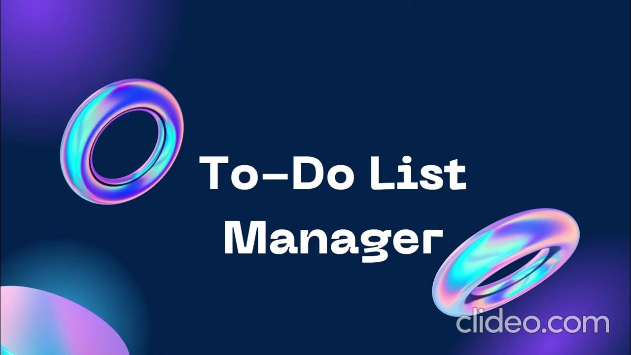 To-Do List Manager - YouTube