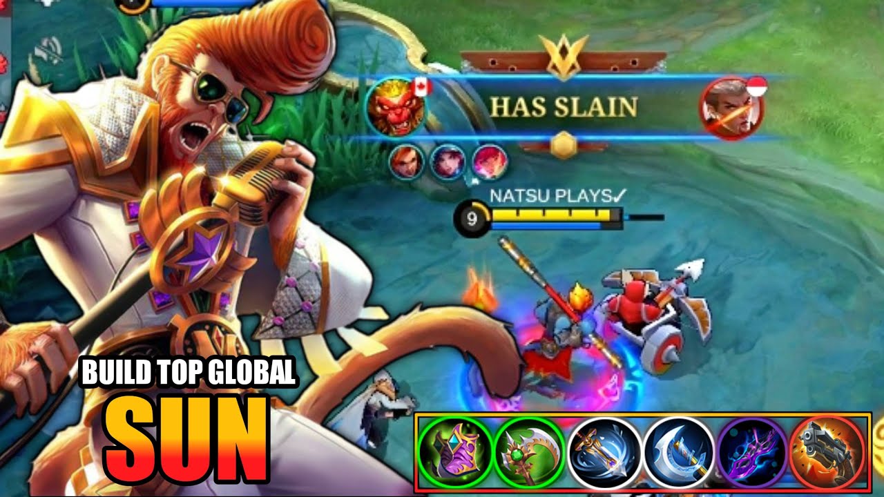 SUN GAMEPLAY 🔥 BUILD TOP GLOBAL SUN 2023 = MLBB BY NATSU PLAYS GAMING ...