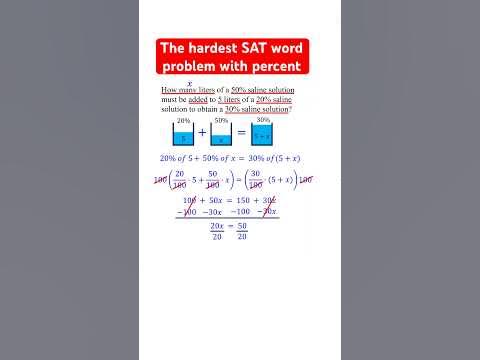 Percent word problem | SAT math #shorts #algebra #math - YouTube