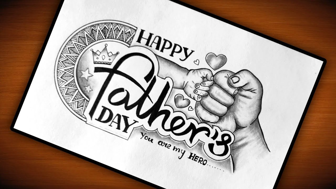 Happy Father's Day Drawing|Father's Day Drawing with Mandala art ...