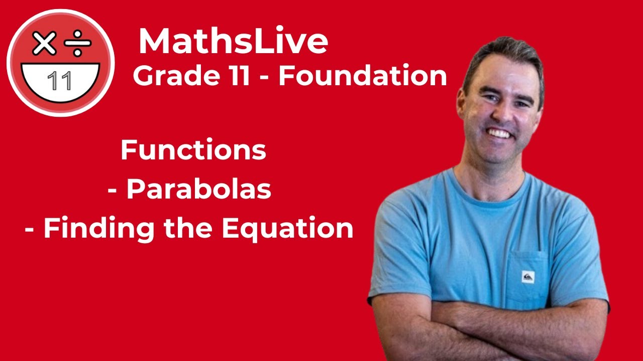Grade 11 - Functions Foundation (parabolas - finding the equation ...