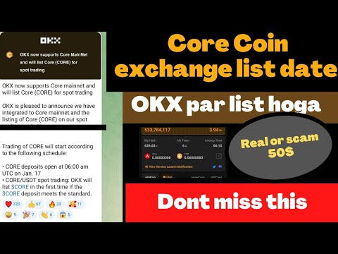 core coin exchange list date|OKX|core mining new update|price - YouTube