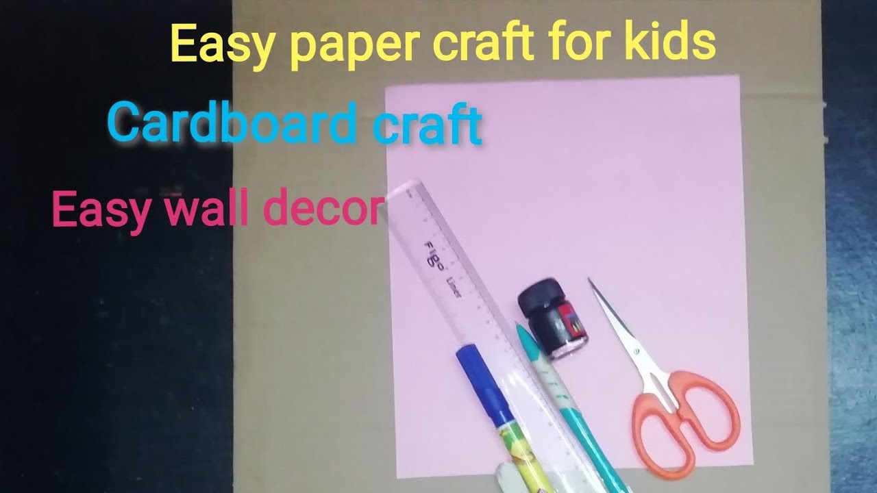 Easy paper and cardboard craft for kids easy wall decor - YouTube