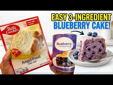 Dump, Stir, Bake | Easy 3 Ingredient Blueberry Cake Recipe