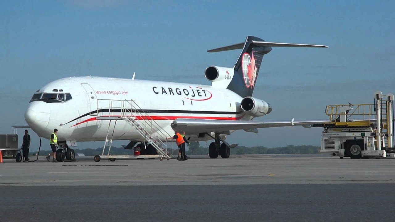Cargojet Boeing 727-200F arriving at Hamilton - YouTube