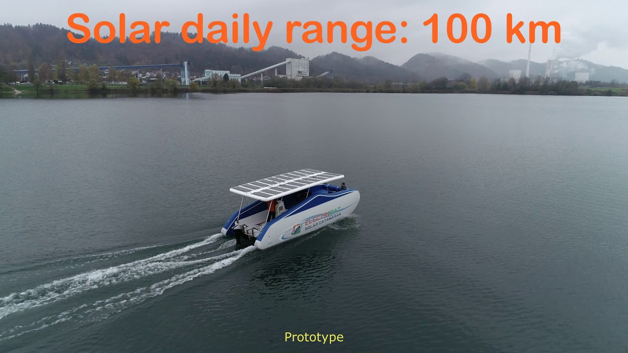 Electric solar inflatable catamaran ELECTRICAT - YouTube