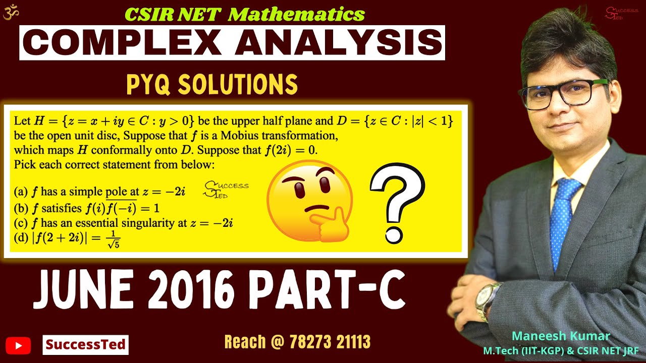 Csir Net Mathematics June 2016 Part C Previous Year Questions Complex Analysis Conformal
