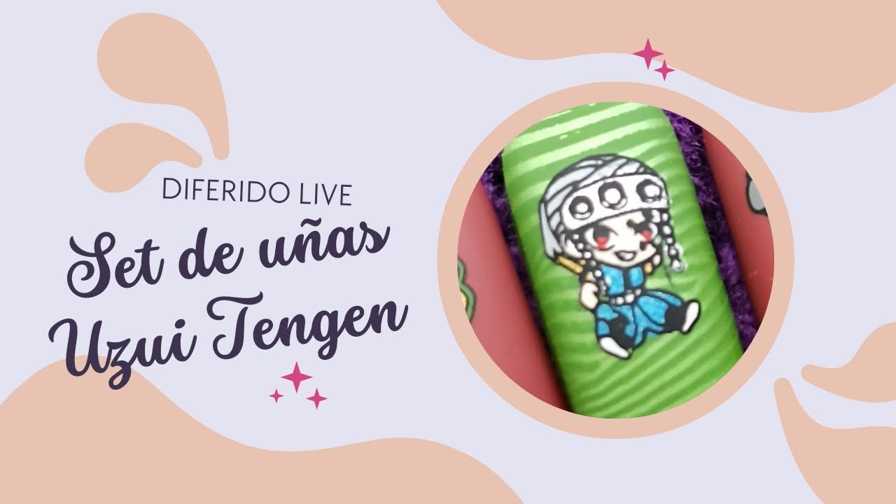 Paso a paso decoración de uñas con Stamping - Uzui Tengen - Kimetsu no ...