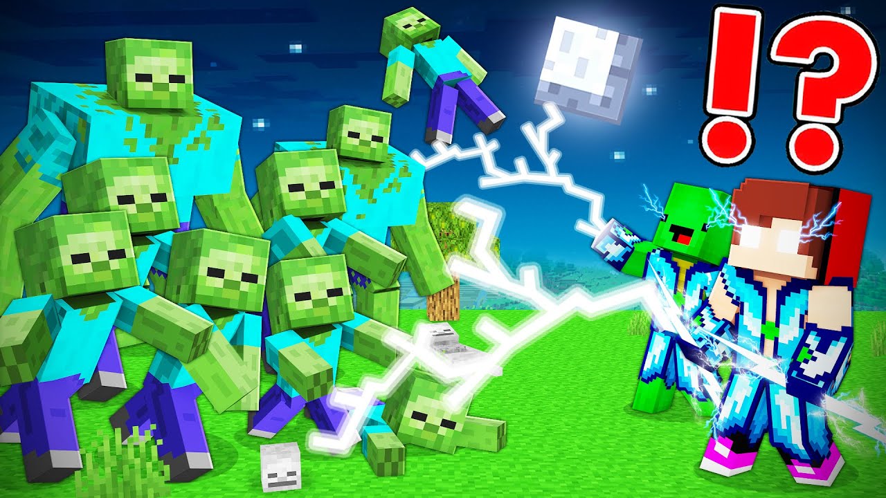 1000 MUTANT ZOMBIES vs ZEUS Armor JJ and Mikey in Minecraft - Maizen ...