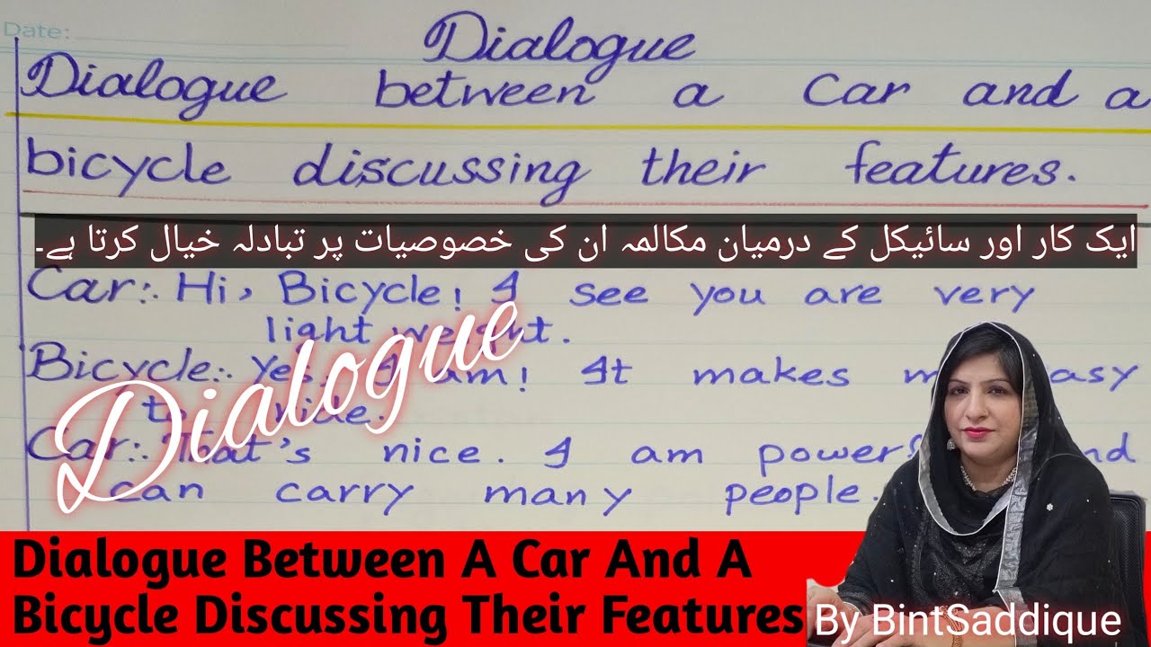 Dialogue Between A Car And A Bicycle Discussing Their Features | Easy ...
