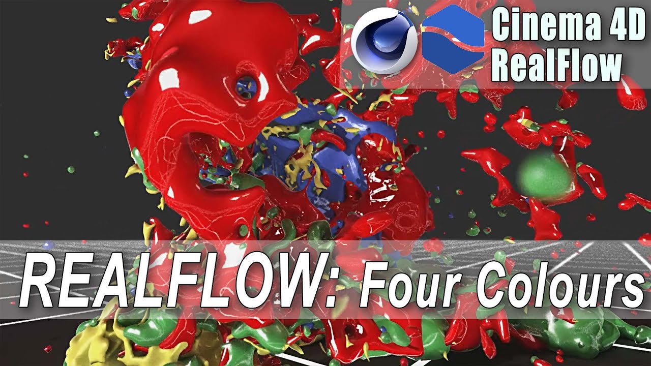4 Colours; Fluide simulation made with realflow - YouTube