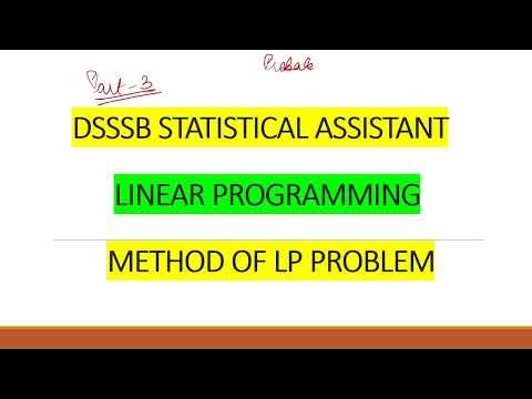 Linear Programming Practice Questions | DSSSB Statistical Assistant Previous Year Questions ...