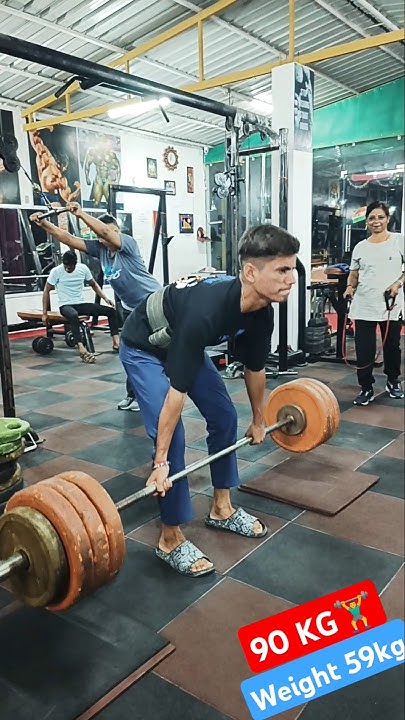 Deadlift 90 KG 🏋️‍♂️ Conventional Lift Weight 59KG #shorts #motivation #powerlifting # ...