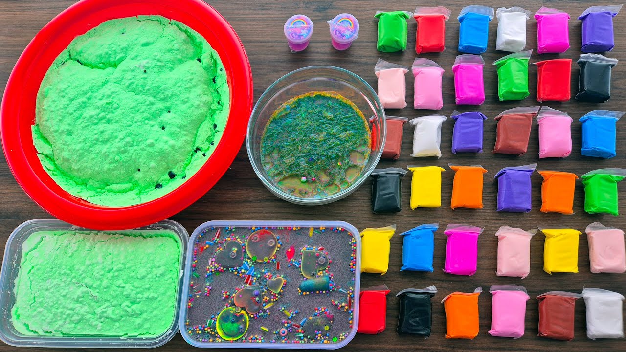 Crunchy & Clay Relaxing Slime Mixing and Making Satisfying Big Smoothie ...