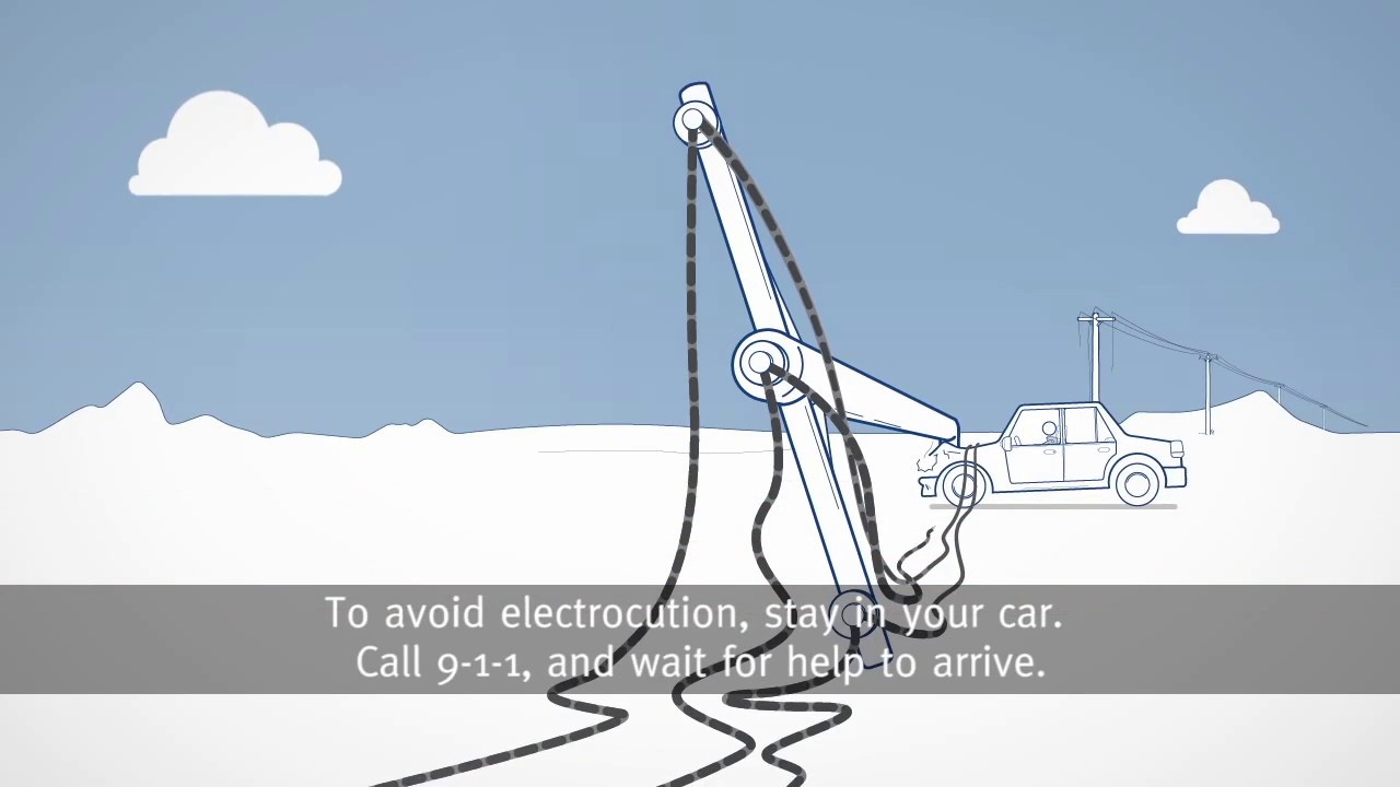What do do if a power line falls on your car - YouTube