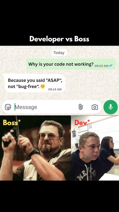 Developer vs Boss 🤣 #shorts #viralshorts #fyp #programming #coding #funny - YouTube