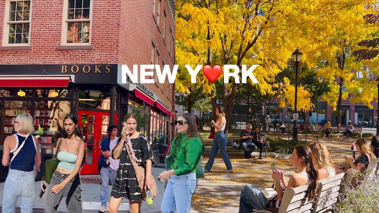 [4K]🇺🇸NYC Walk🗽Autumn in Greenwich Village🍂🍁Fall Foliage & Halloween ...