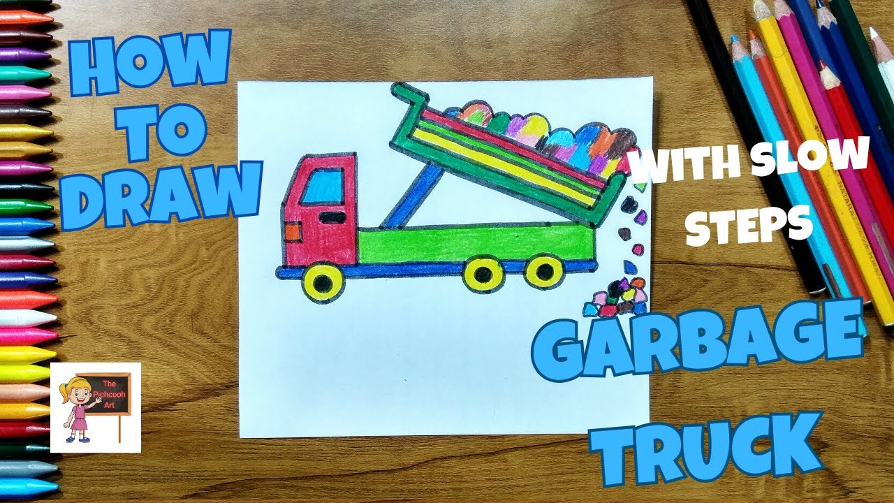 How to draw🖌️a 🚛 GARBAGE TRUCK 🚛 ||easy for kids☺️||step by step ...
