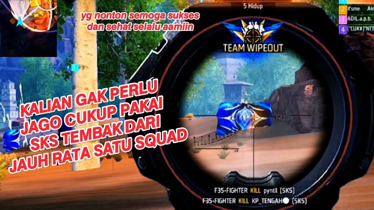 FREE FIRE TUTOR RATAIN SATU SQUAD PAKE SKS - YouTube