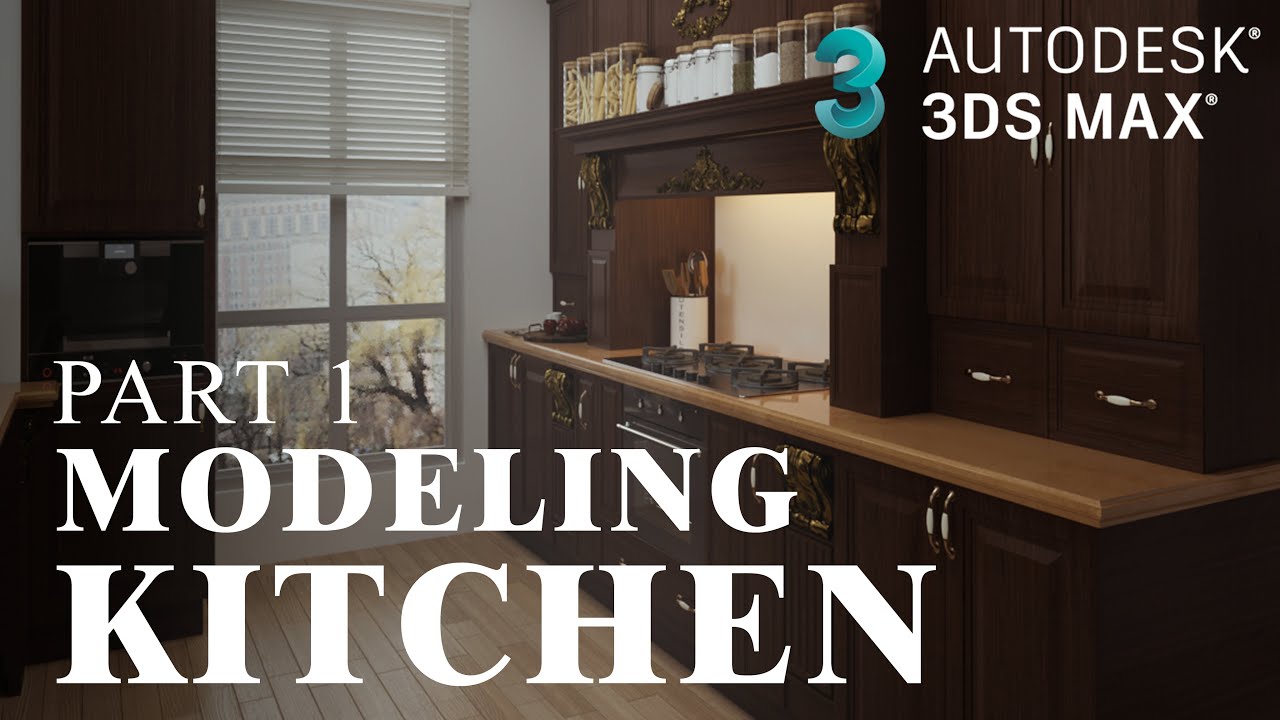 Kitchen Modeling design in 3ds max tutorial Vray photoshop Part 1 - YouTube
