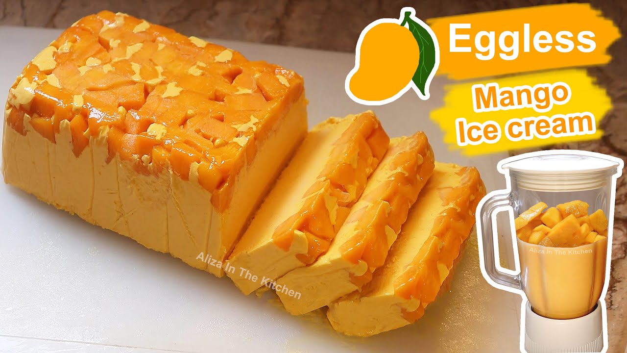 5 Min Mango Ice Cream Recipe in Blender(3 Ingredients Only) No Eggs No ...