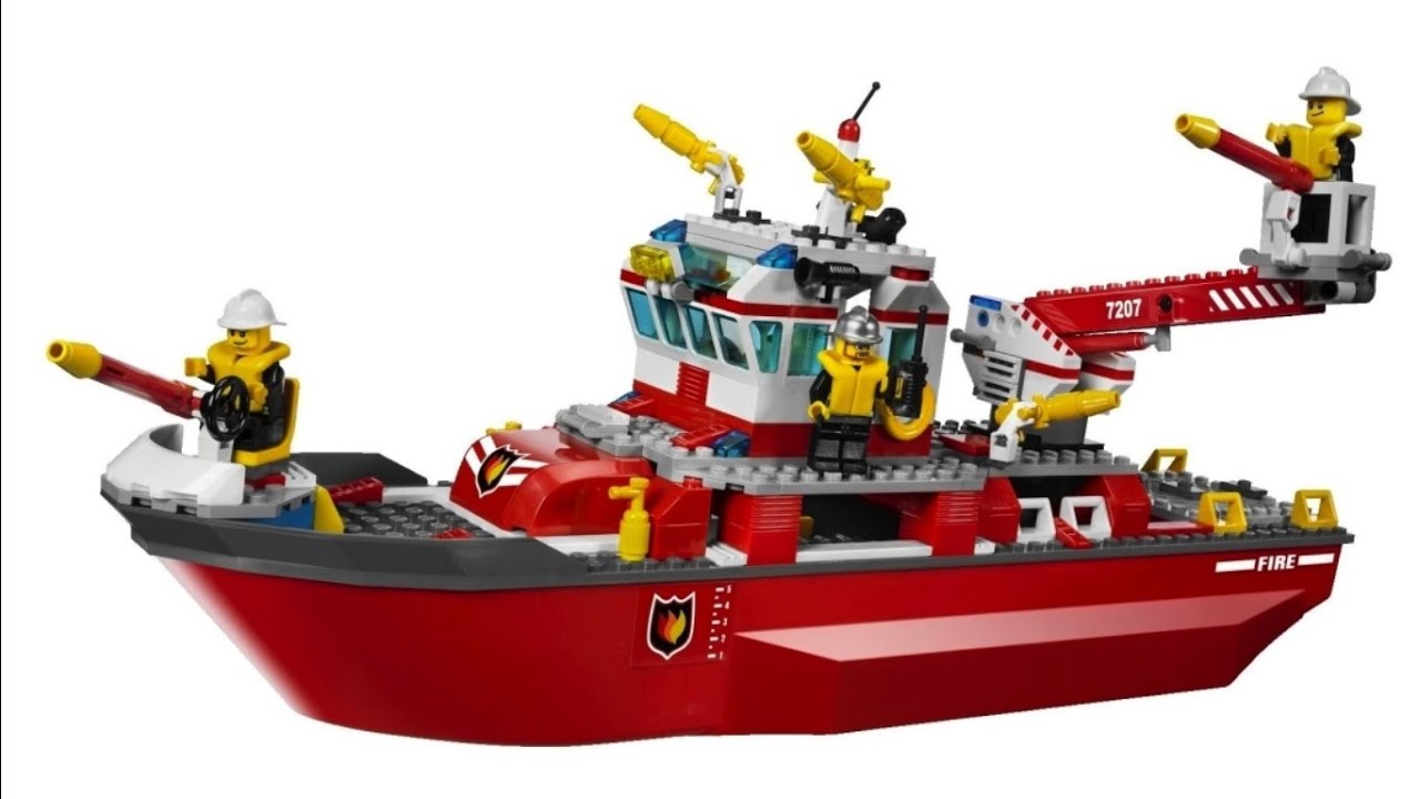 [7207] Lego City Fire Boat -Stop Motion Speed Build - YouTube