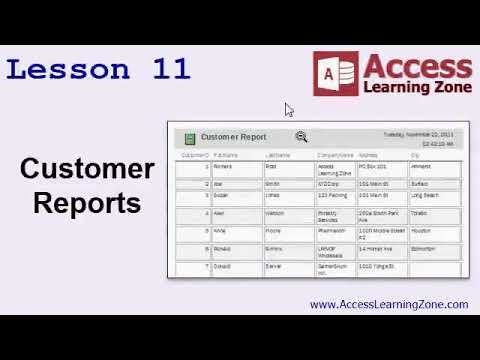Microsoft Access Beginner Level 01. Lesson 11. Customer Reports - YouTube