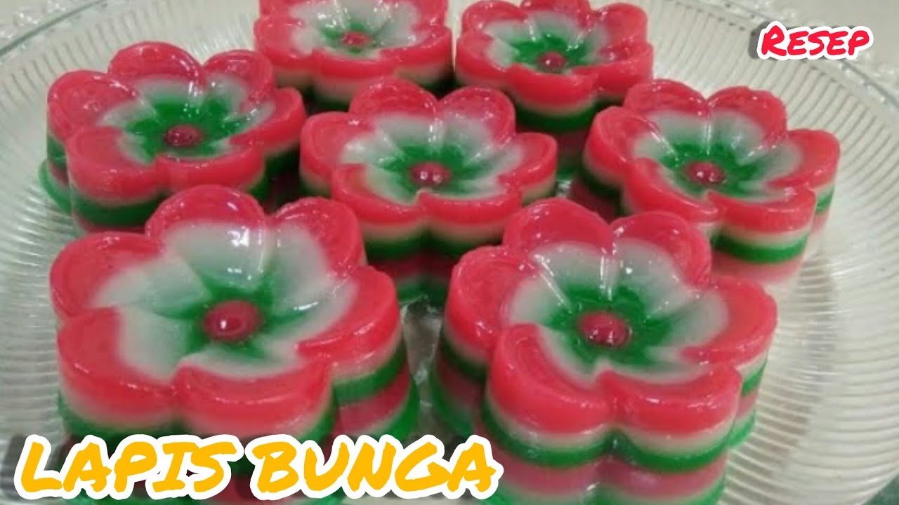 Resep Mudah KUE LAPIS BUNGA dari TEPUNG BERAS - YouTube