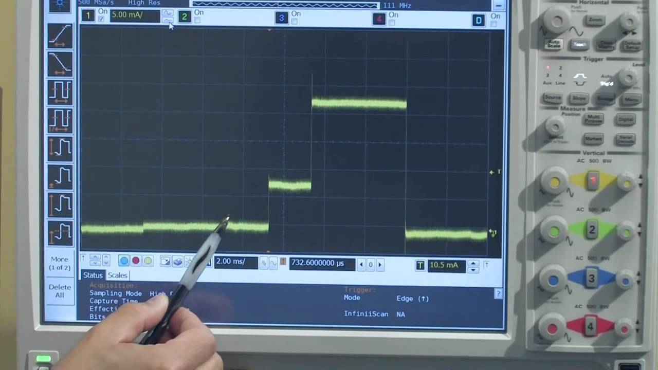 Current Probe W Oscilloscope Compared to Seamless Current Measurement ...