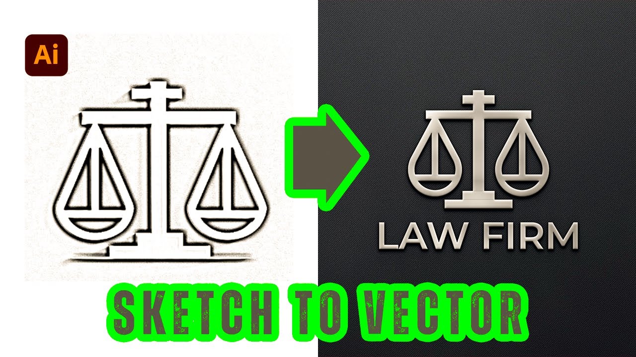 How to Make a Law Firm logo from a sketch to vector in illustrator ...