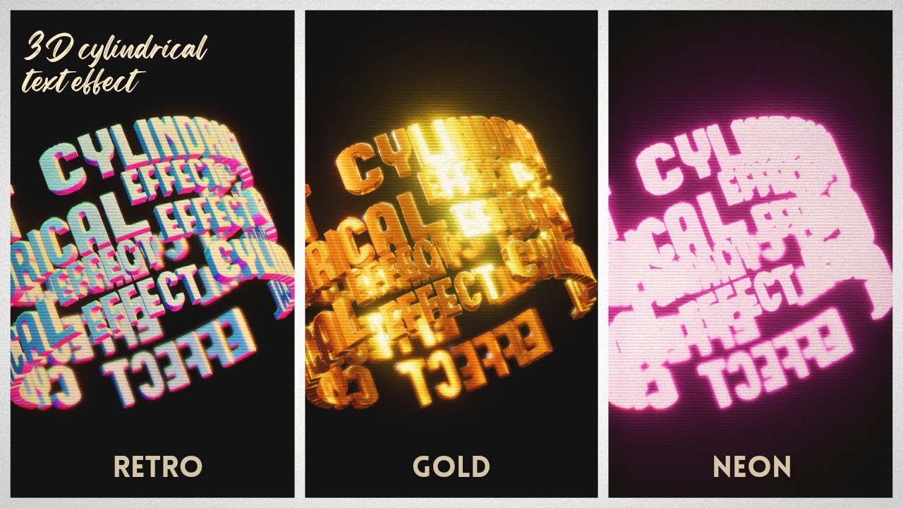 3D Cylindrical Text Effect - YouTube