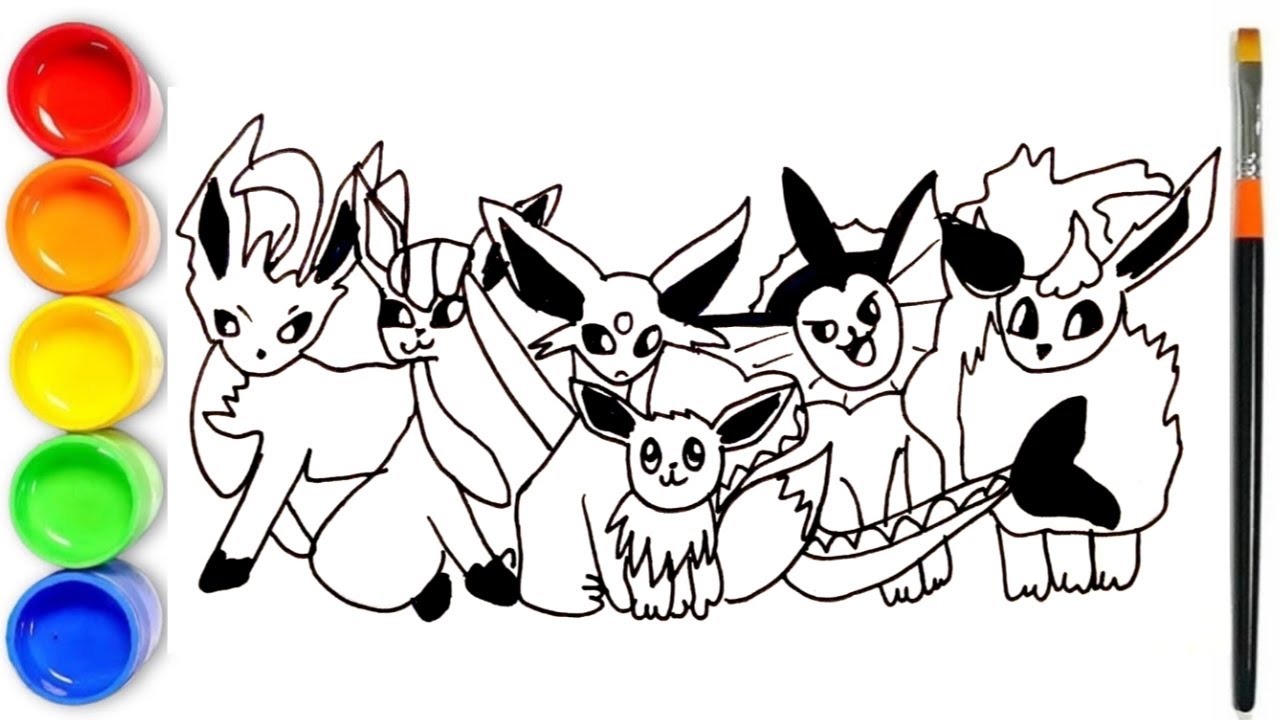 How to draw Eevee Evolutions, Eevee Drawing | Pokemon - YouTube