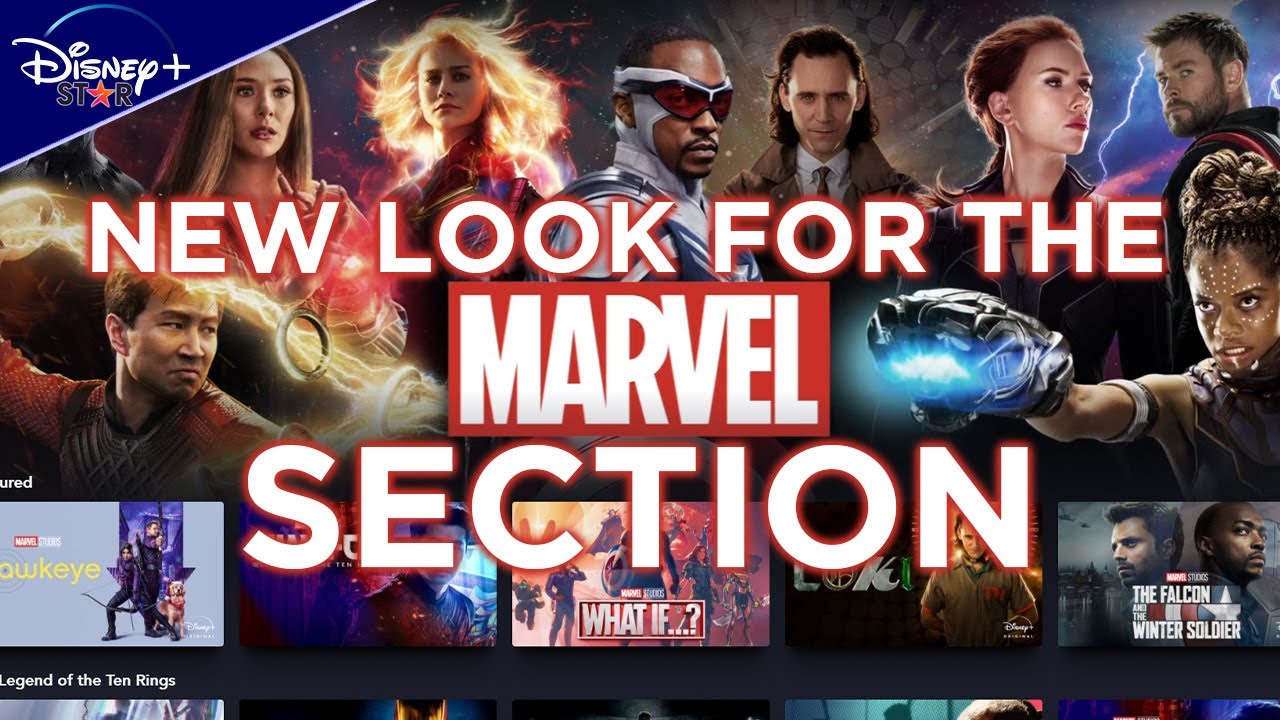 The Marvel Section on Disney+ UK with all new subsections, shows and ...